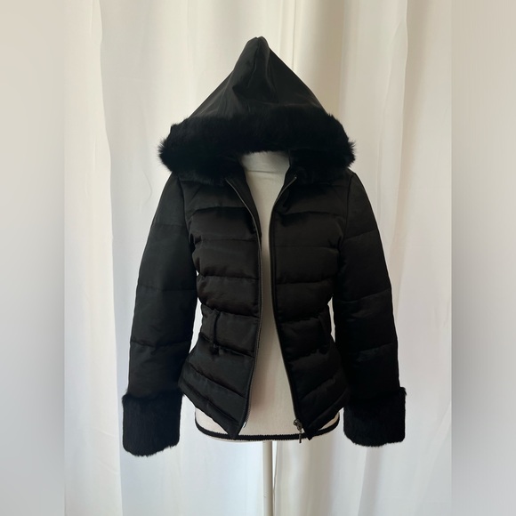 bebe | Jackets & Coats | Bebe Black Puffer Jacket With Fur | Poshmark